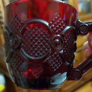 Avon | Art | Avon Cape Cod Ruby Red Vintage Glass Cup And Saucer Set ...